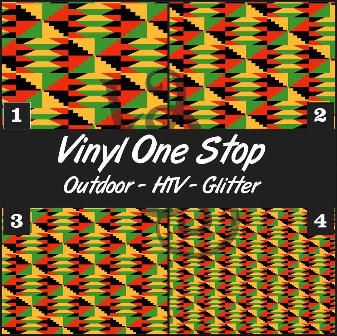 African Print, Kwanzaa Print Heat Transfer Vinyl (HTV) or Oracale 651 ...