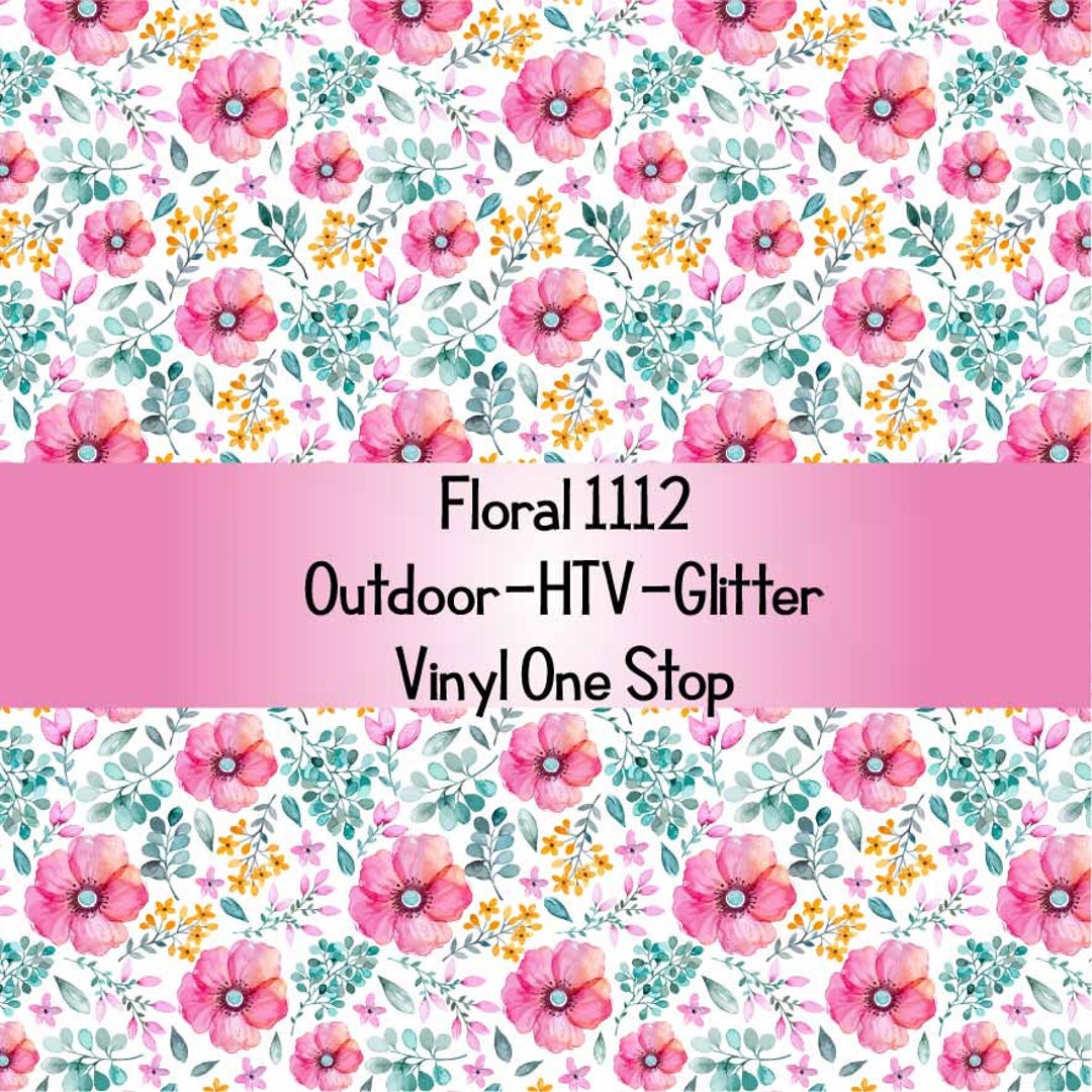 Floral_1112 Spring Pink Flowers Htv_printed Heat Transfer Vinyl_pattern ...