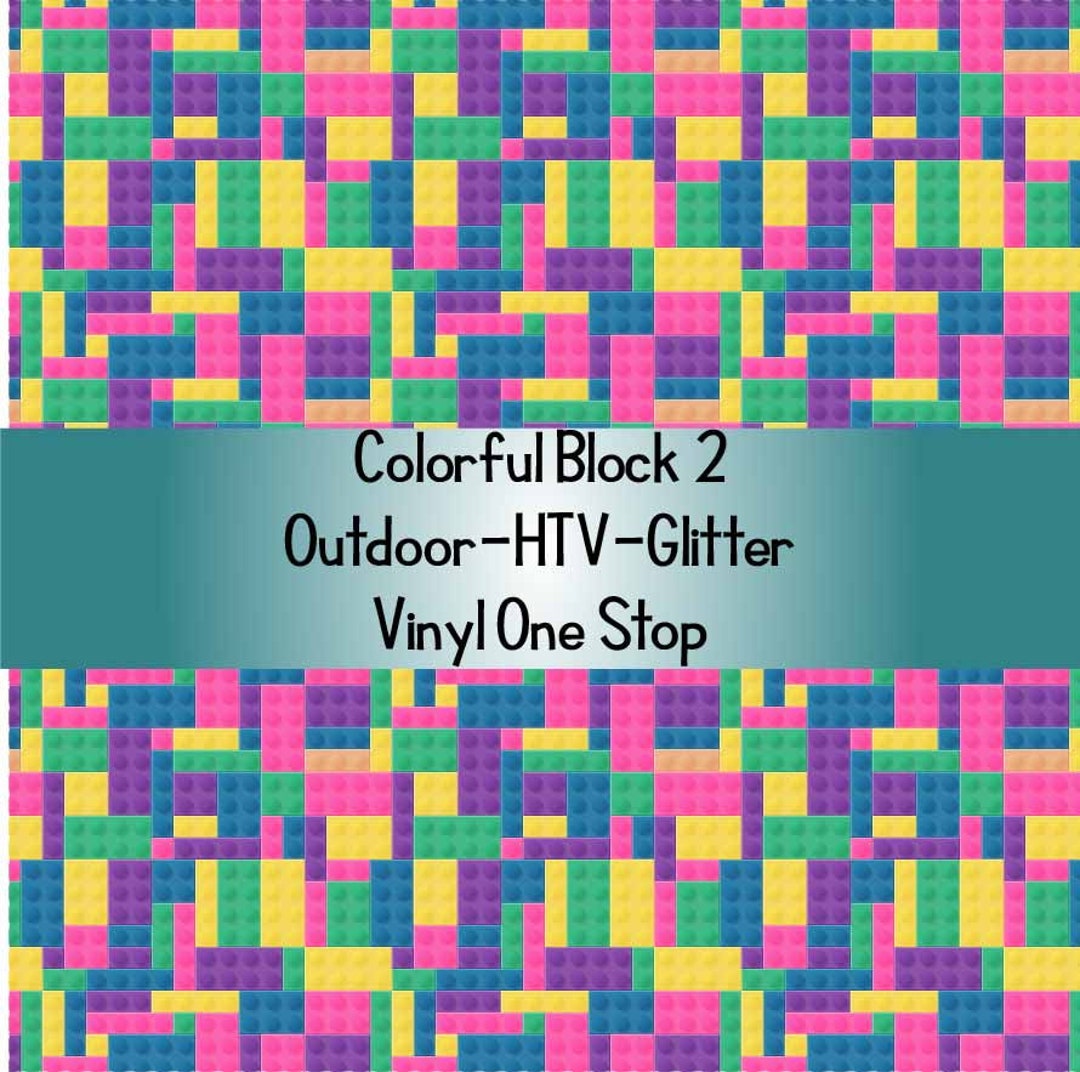 Colorful Blocks 2 _ Heat Transfer Viny_printed Heat Transfer Vinyl ...
