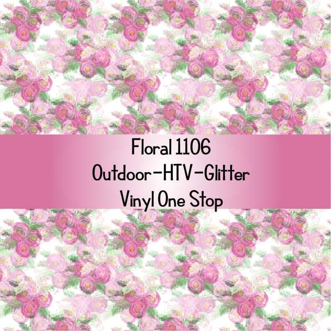 Floral_1106 Watercolor Pink Flowers Htv_printed Heat Transfer Vinyl ...