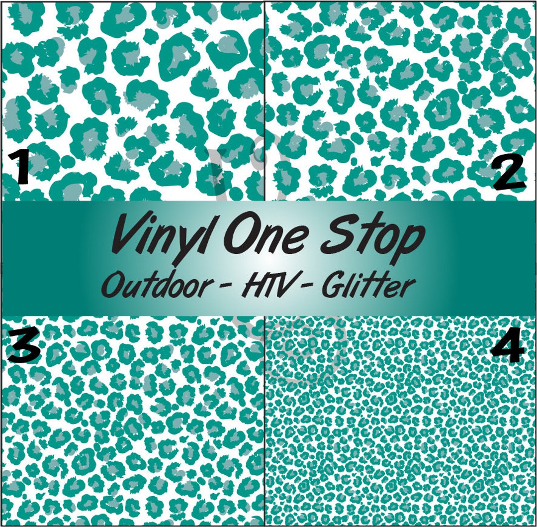 Teal and Grey Cheetah/leopard Print HTV (heat Transfer Vinyl) OR Oracal ...