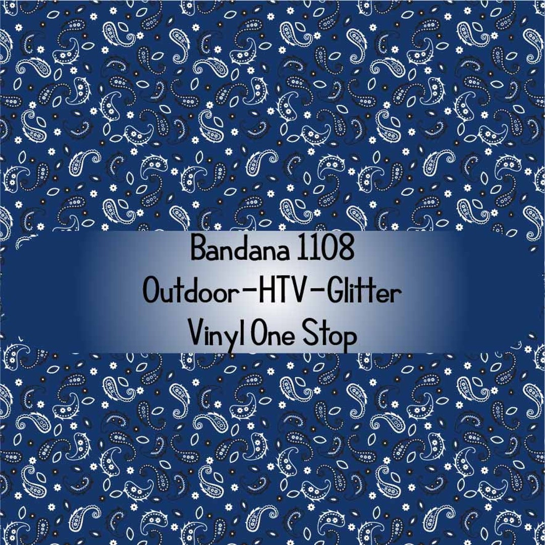 Blue Bandana Paisley Print Heat Transfer Vinyl (easy Mask Transfer Tape ...