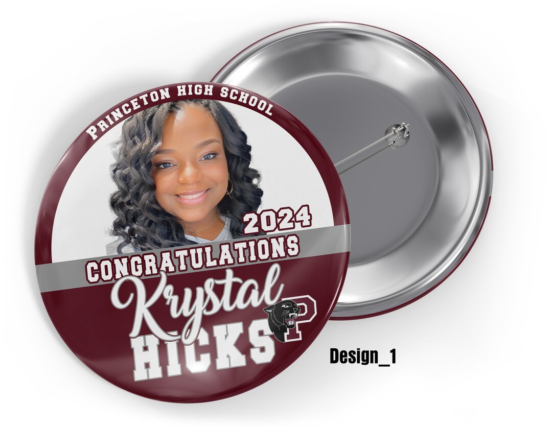 Custom Graduation Button Pinback, Bulldogs Pinback, Badge, Photo and ...
