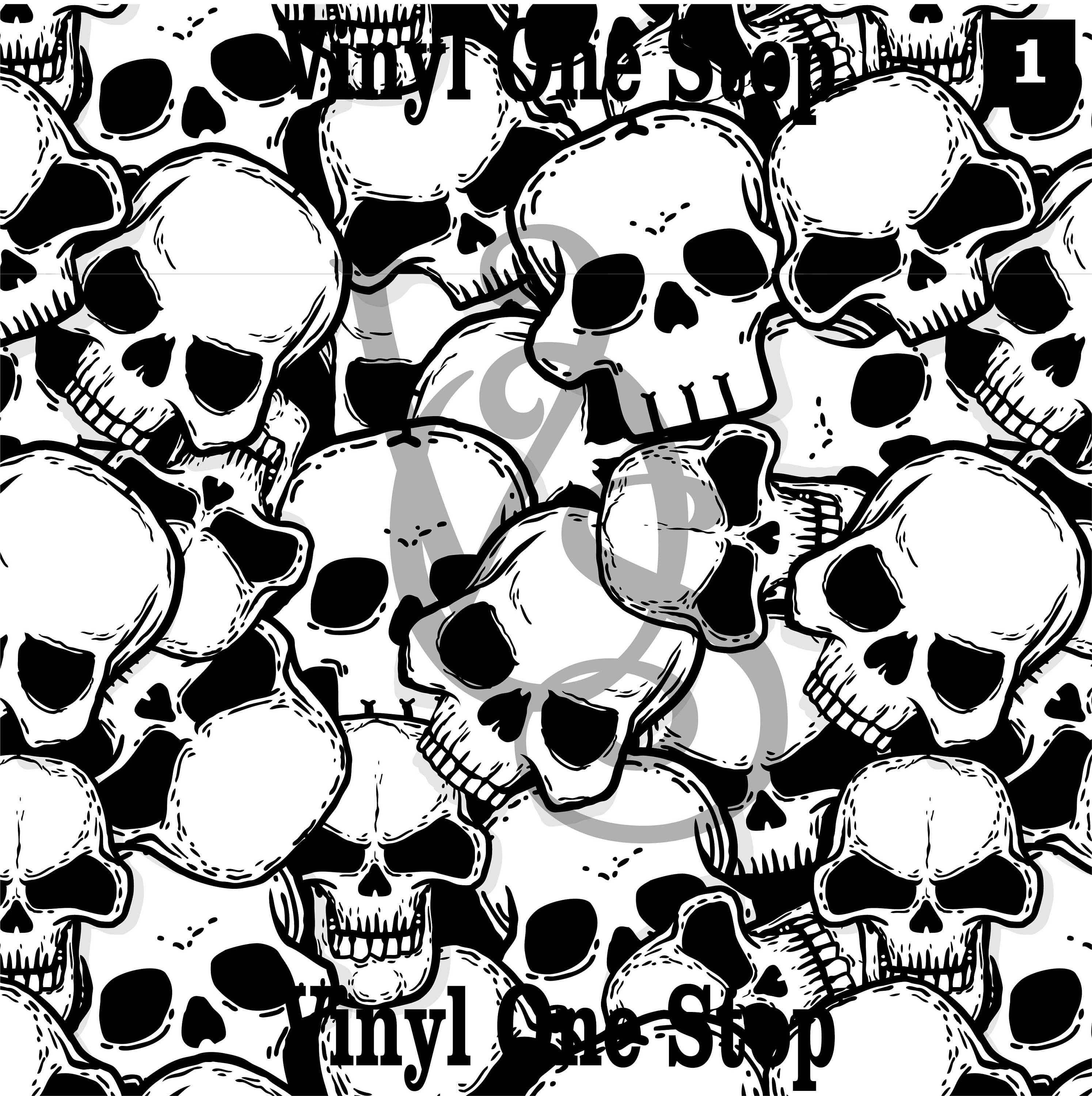 Skull Print Heat Transfer Vinyl (HTV) or Oracale 651 Permanent Outdoor ...