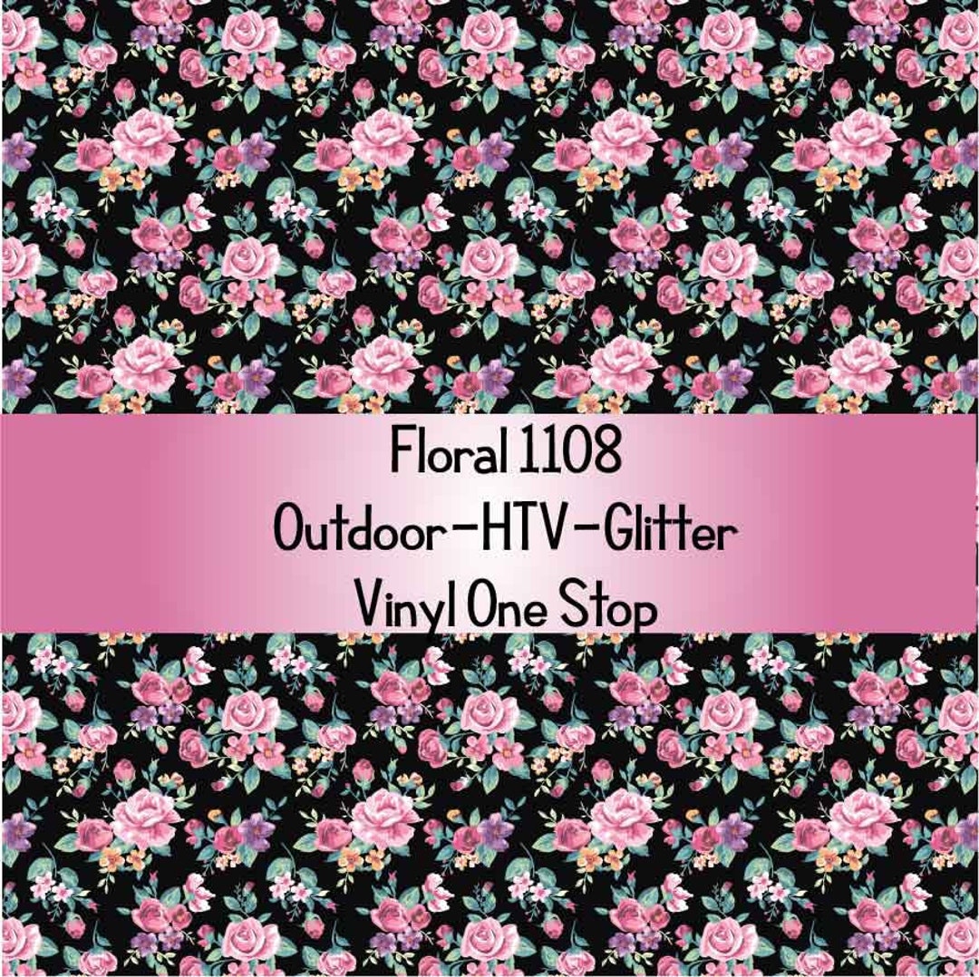 Floral_1108 Watercolor Pink Flowers Htv_printed Heat Transfer Vinyl ...