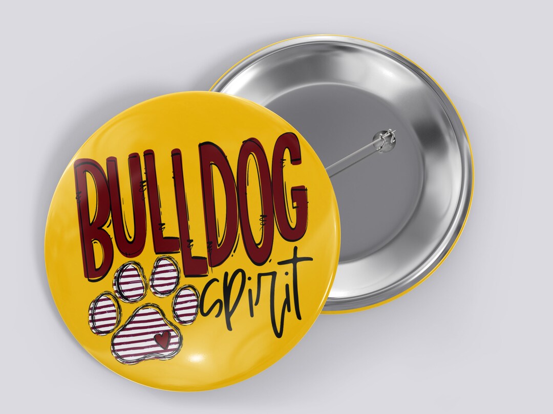Custom Team Spirit Button Pinback, Bulldogs Pinback, Badge, Photo and ...
