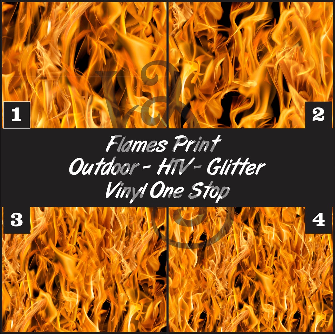 Flames Fire Heat Transfer Vinyl (HTV) or Oracale 651 Permanent Outdoor ...