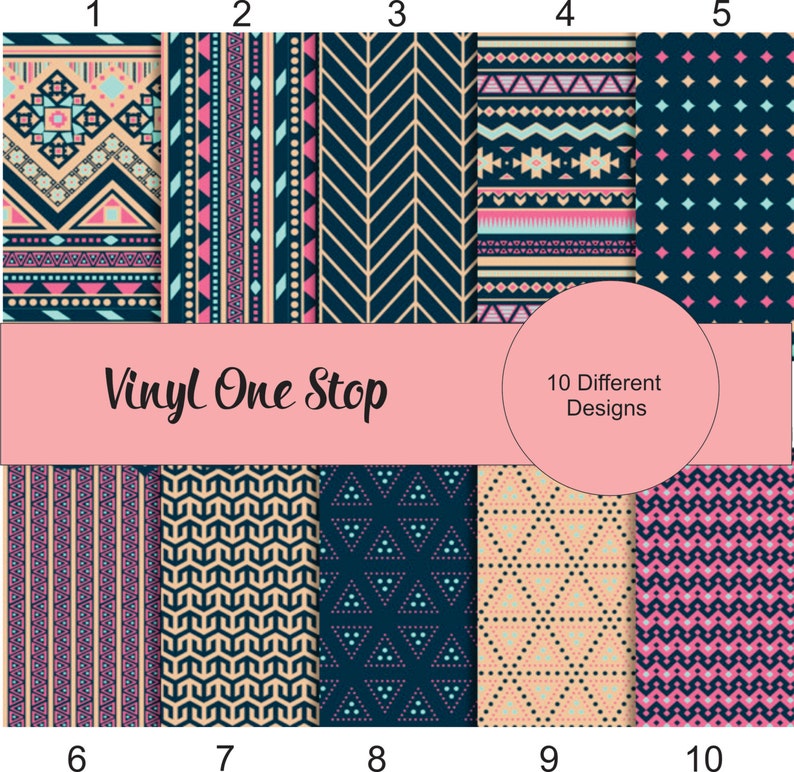 Southwestern, Aztec, Multi-color, Printed Vinly, Permanent 12x12 Inch ...