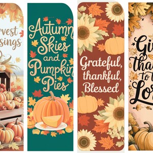 Printable Fall Bookmarks | Book Lover Gift | Instant Download Fall ...