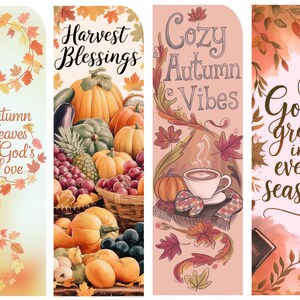 Printable Fall Bookmarks | Book Lover Gift | Instant Download Fall ...