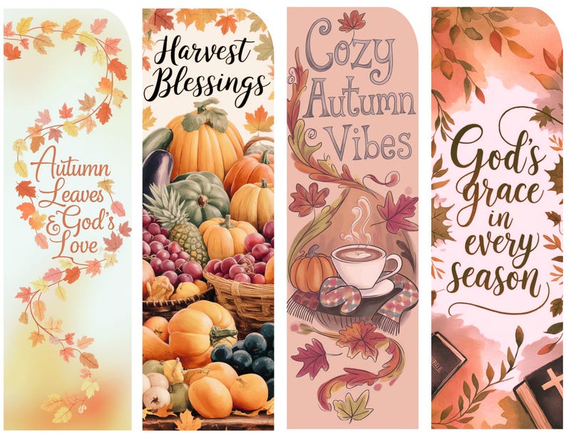 Printable Fall Bookmarks | Book Lover Gift | Instant Download Fall ...