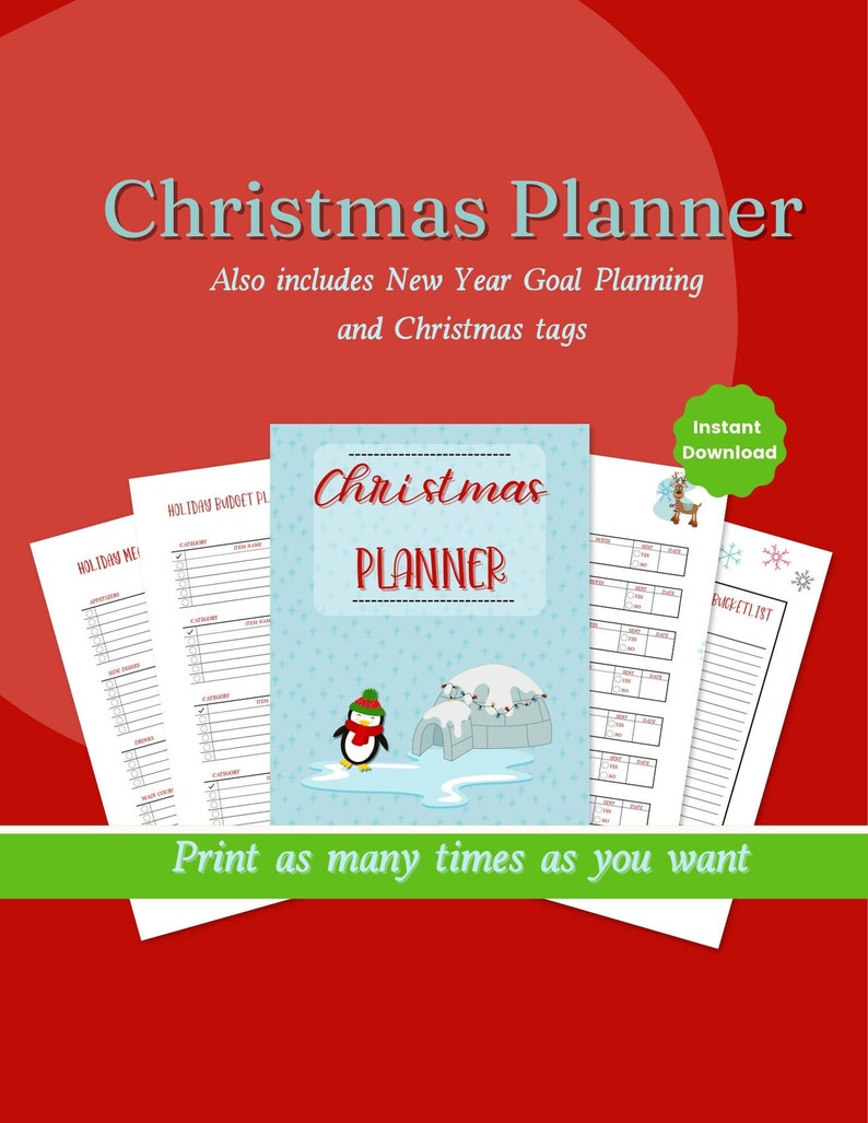 Printable Christmas Planner Digital Download Holiday Planner - Etsy