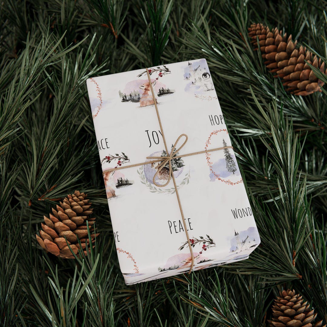 Winter Wrapping Paper Minimalist Animal Wrapping Papers Christmas Gift ...