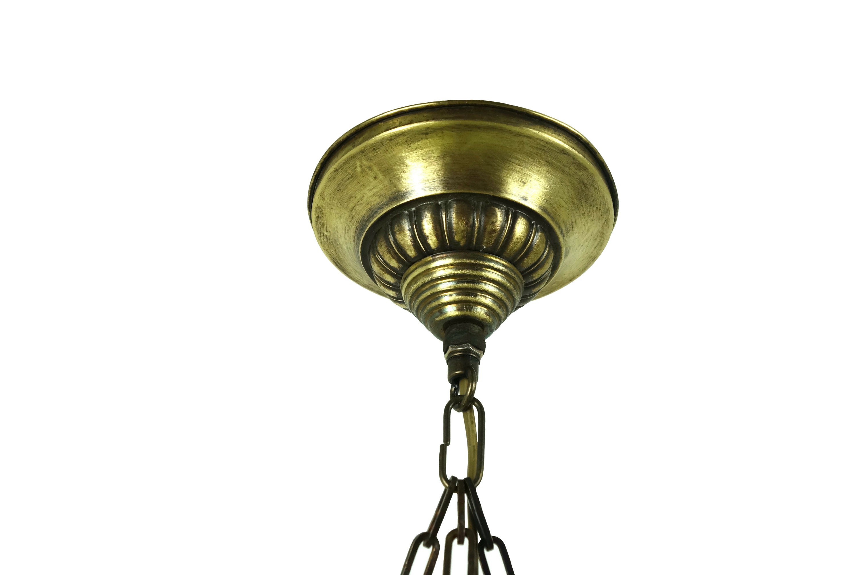 Stunning Art Deco Glass Pendant Ceiling Lamp Lemon Yellow - Etsy