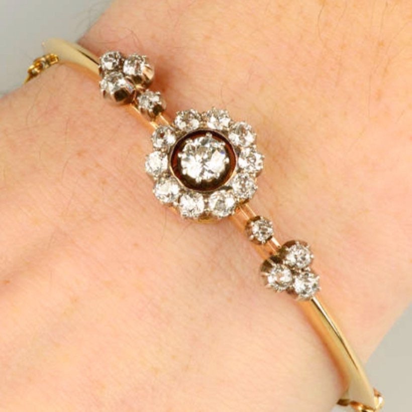 Georgian Convertible Diamond Bangle Bracelet - Etsy