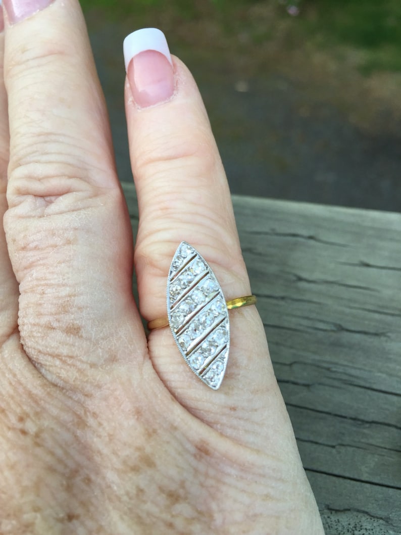 Beautiful Victorian Navette Ring - Etsy