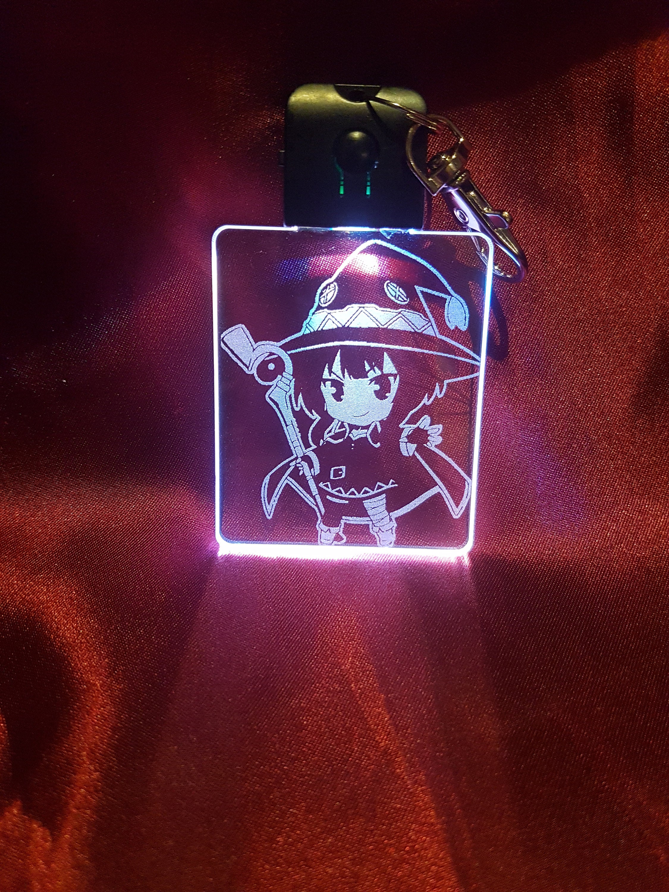 Megumin LED Light up Keychain Acrylic Signlamp Konosuba - Etsy