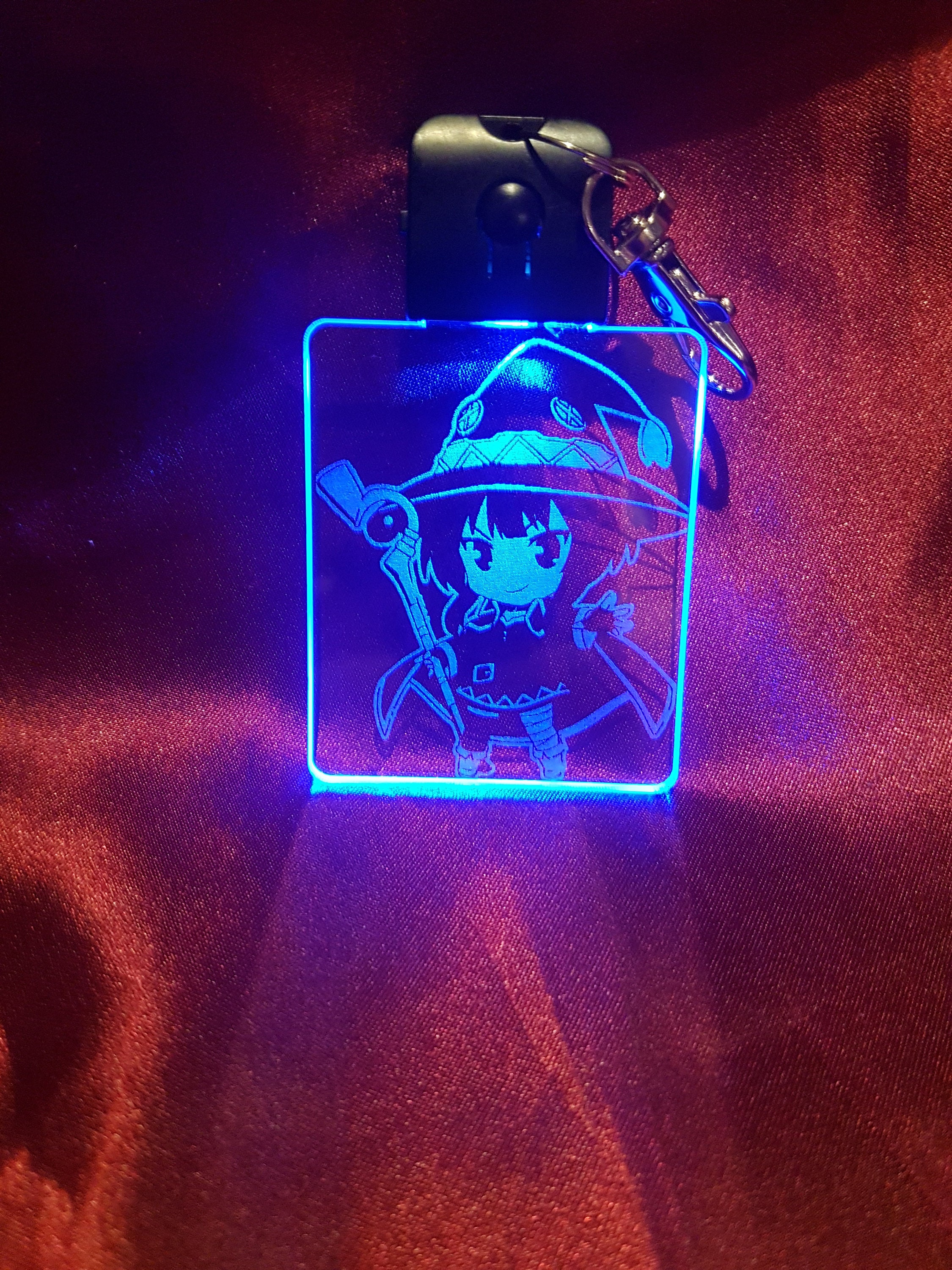 Megumin LED Light up Keychain Acrylic Signlamp Konosuba - Etsy