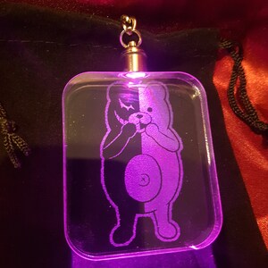 Danganronpa Monokuma Key Chain Acrylic Signlamp Bear Laser Engraved ...