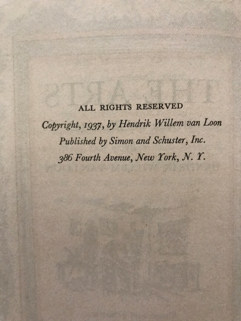 The Arts Hendrik Willem Van Loon Published by Simon & Schuster, New ...