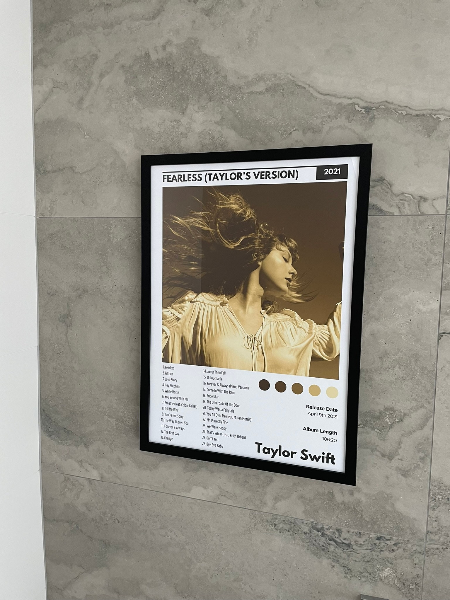 Fearless taylor's Version Taylor Swift Album Art Poster Discography ...