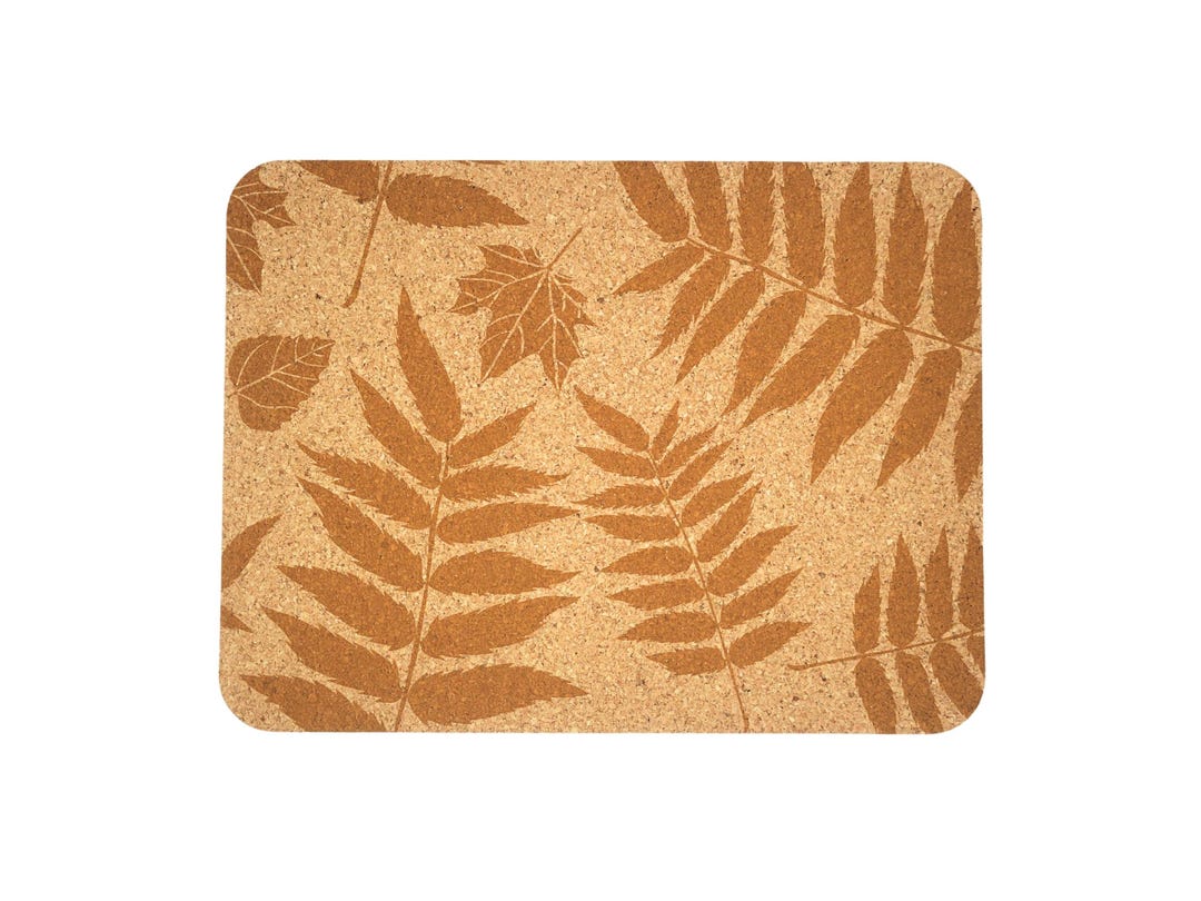 Maple Fern Leaves Natural Cork Table Mats Dining Placemats Set of 2, 4 ...