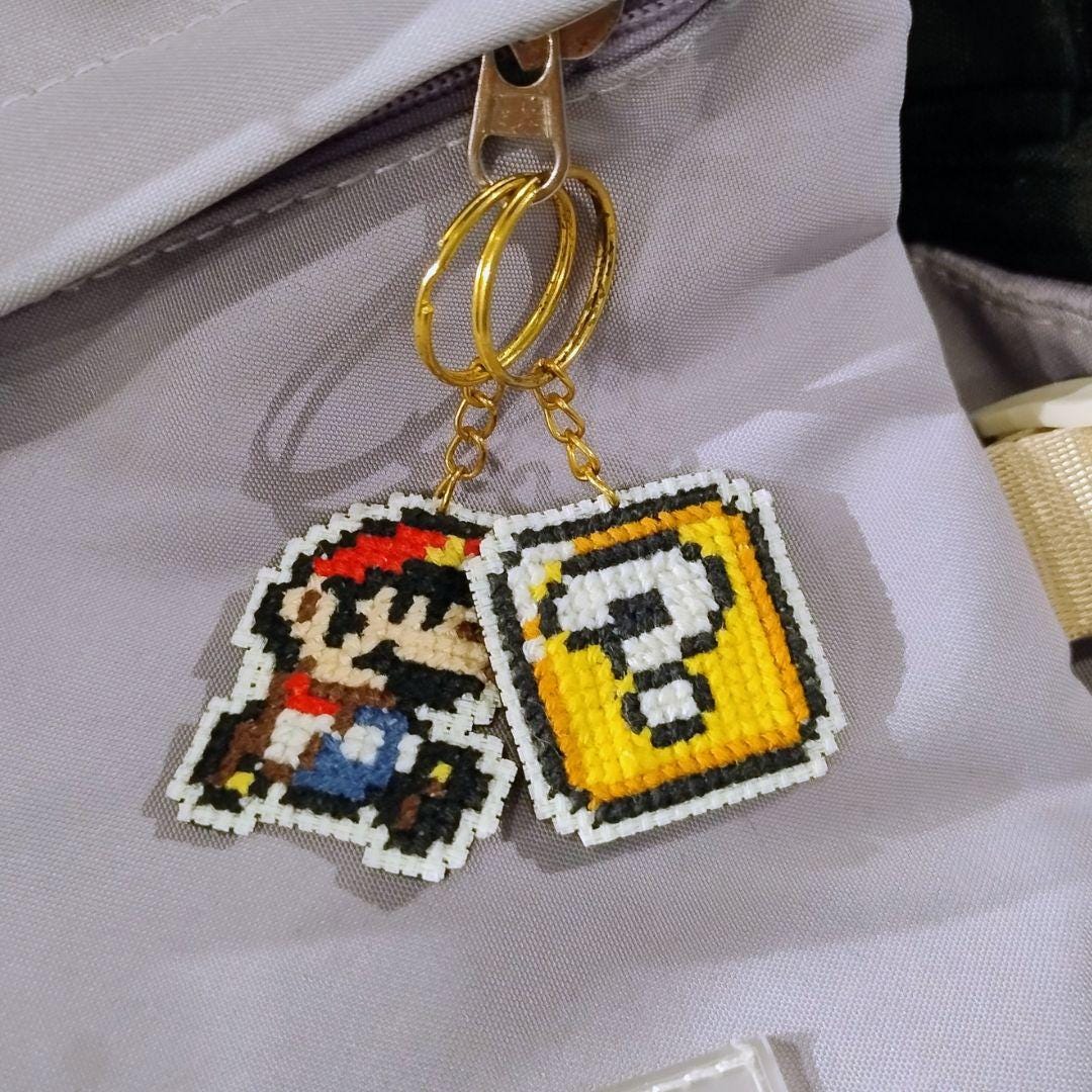 Super Mario Keyrings Cross Stitch - Etsy