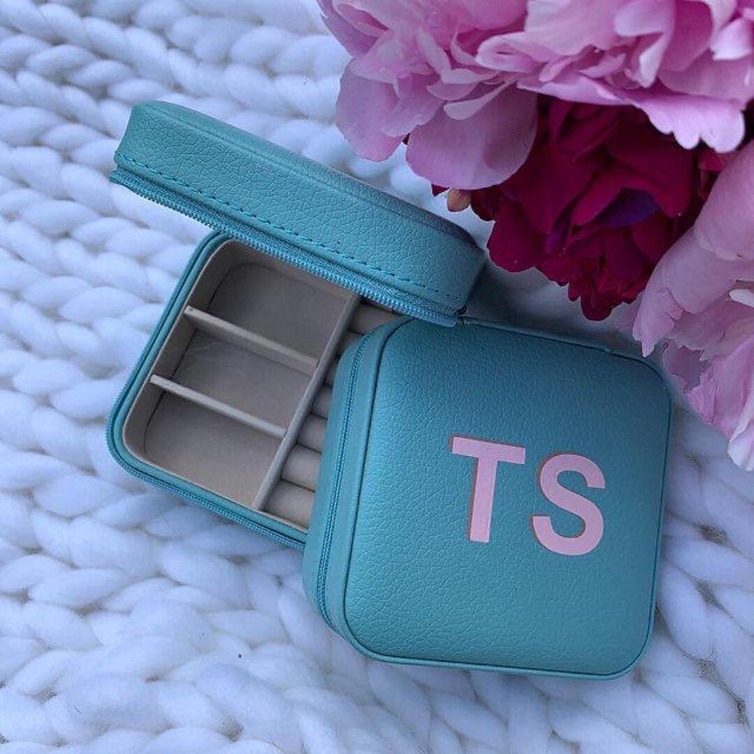 Mini Jewelry Case Custom Jewelry Box Monogram Customized Personalized ...