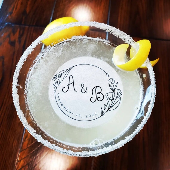 Floral Custom Edible Cocktail Topper Wedding Cocktail Topper - Etsy