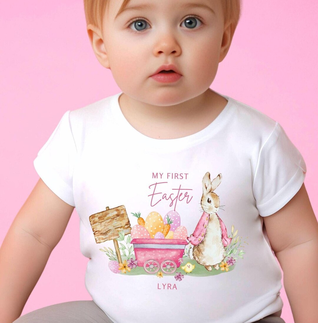 Peter Rabbit Flopsy First Easter Baby Outfit Custom Name Bodysuit ...