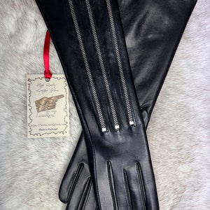 Ladies Leather Gloves With Zippers (zoey) - Etsy