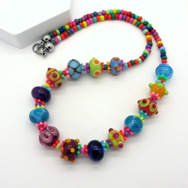 Lampwork Bead Necklace - Etsy