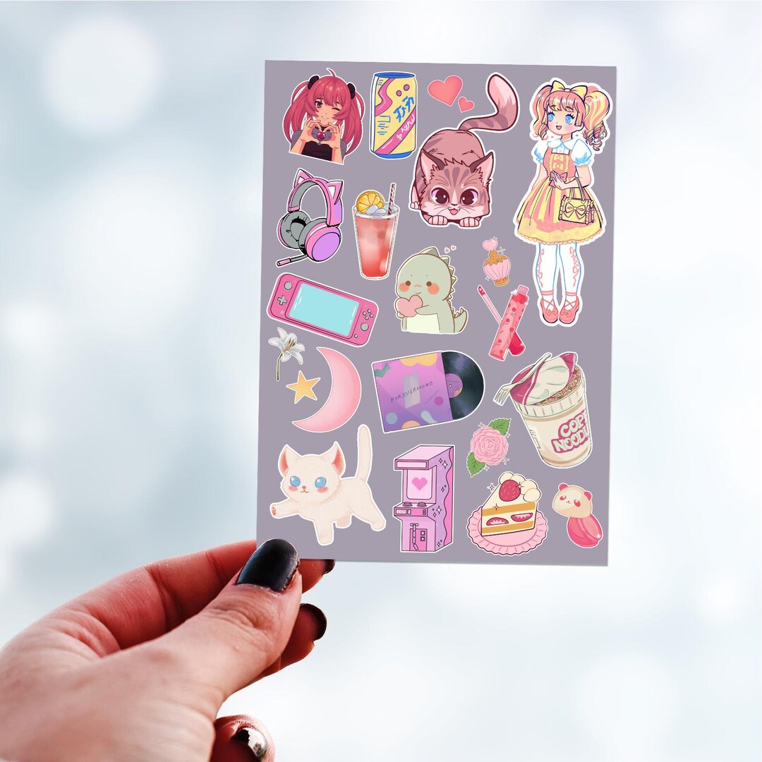 Cute Anime ,sticker Sheet, Junk Journal Crafts, Everday Planner, Card ...