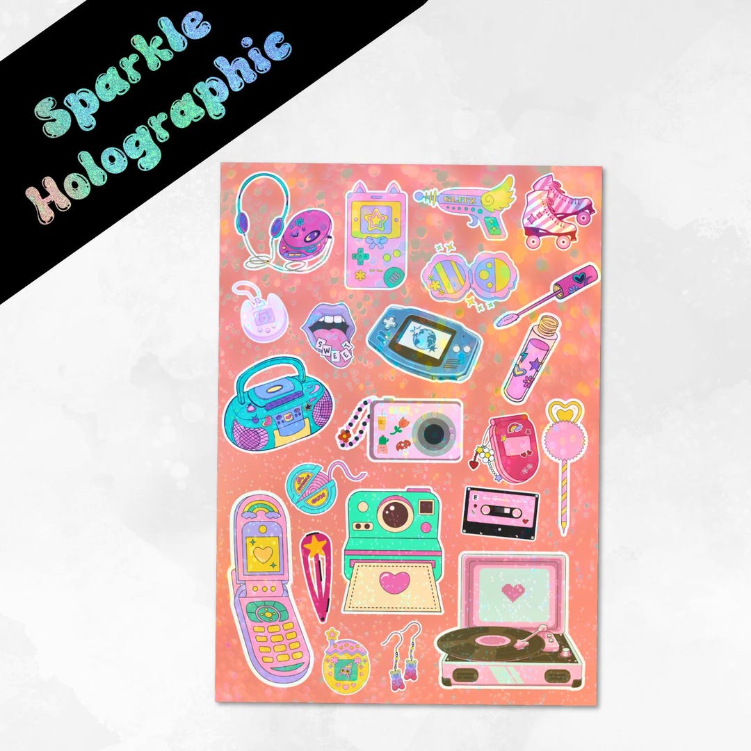 90s Kid Retro, Sticker Sheet, Junk Journal Crafts, Everday Planner ...
