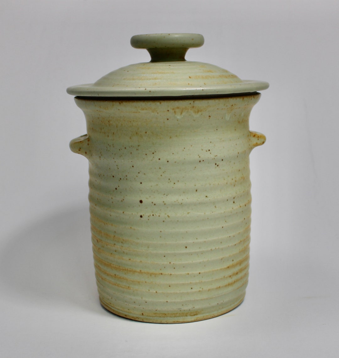 Fermentation Crock With Channel Lid One Piece Weight Plate, Handmade ...