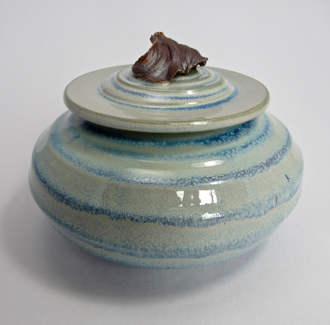 Asian Style Jar With Lid and Unique Textured Knob Pastel Blue | Etsy