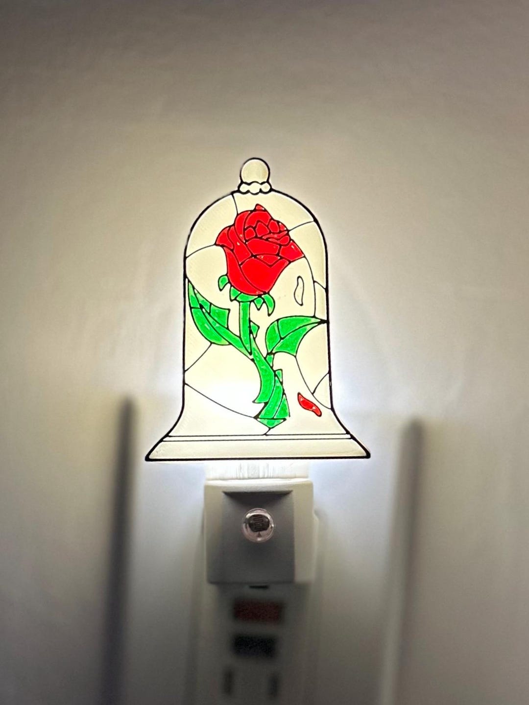 Disney Princess Belle Rose Decor, Children Nightlight, Nursery Decor ...