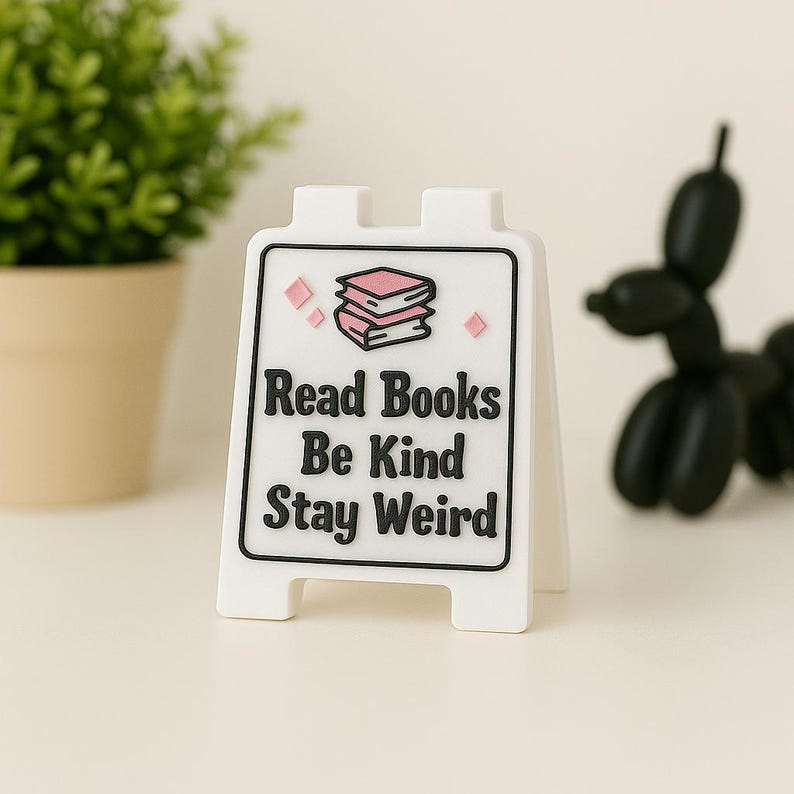 Office Decor Read Books Be Kind Stay Weird Tray Sign Funny Desk ...