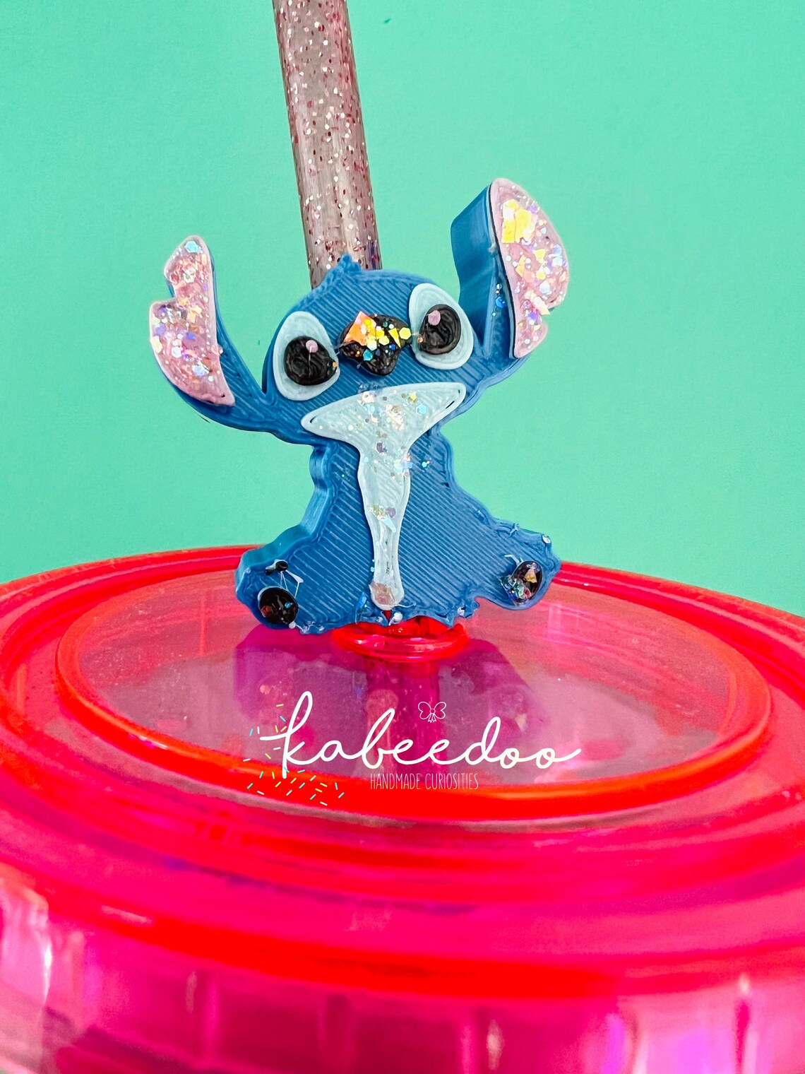 Disney Stitch Straw Charm Topper for Tumblers Blue Alien - Etsy