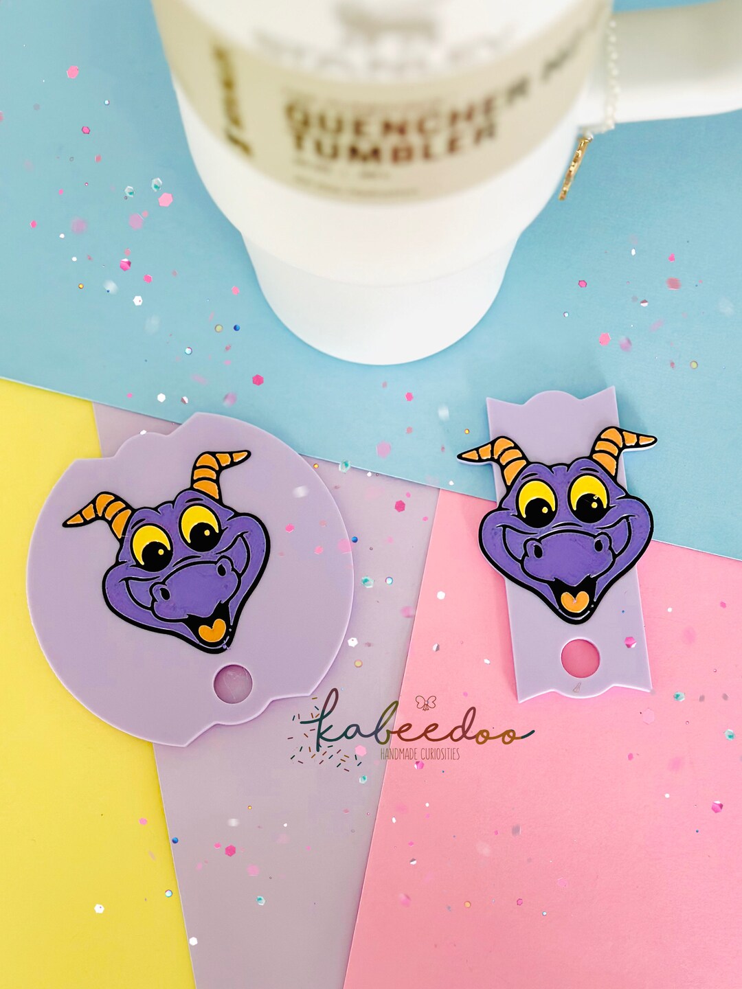 Disney Figment Stanley Tag Name, Purple Dragon Tumbler Custom Plate ...