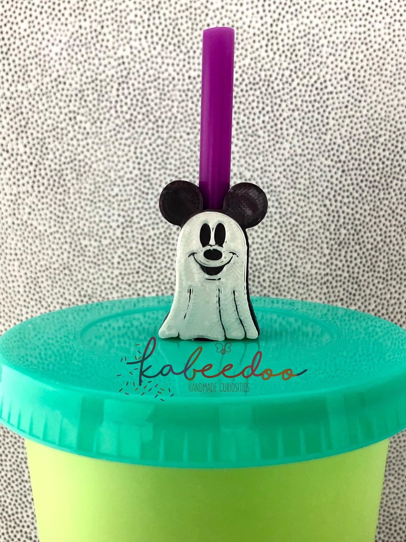 Disney Halloween Mickey Ghost Straw Charm Topper Mickey Ghost - Etsy