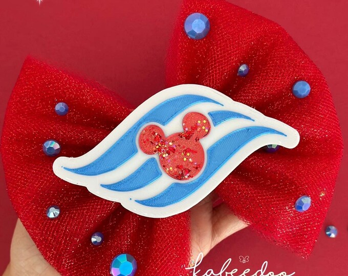 Mickey Disney Cruise Logo Hair Bow, Disney Sea Bow, Summer Bow, Baby ...