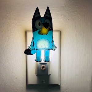 Bluey the Dog Led Night Light, Bluey Bingo Gift for Kids, Blue Dog ...