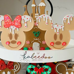 Mickey Gingerbread Tiered Tray Decor Mouse Christmas Decor - Etsy