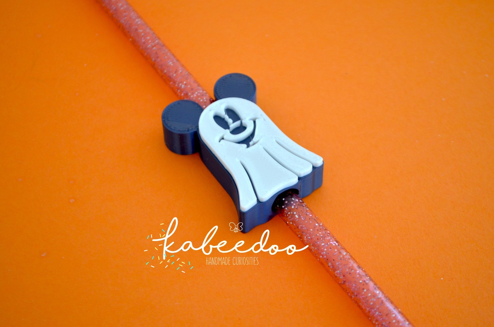 Disney Halloween Mickey Ghost Straw Charm Topper Mickey Ghost - Etsy
