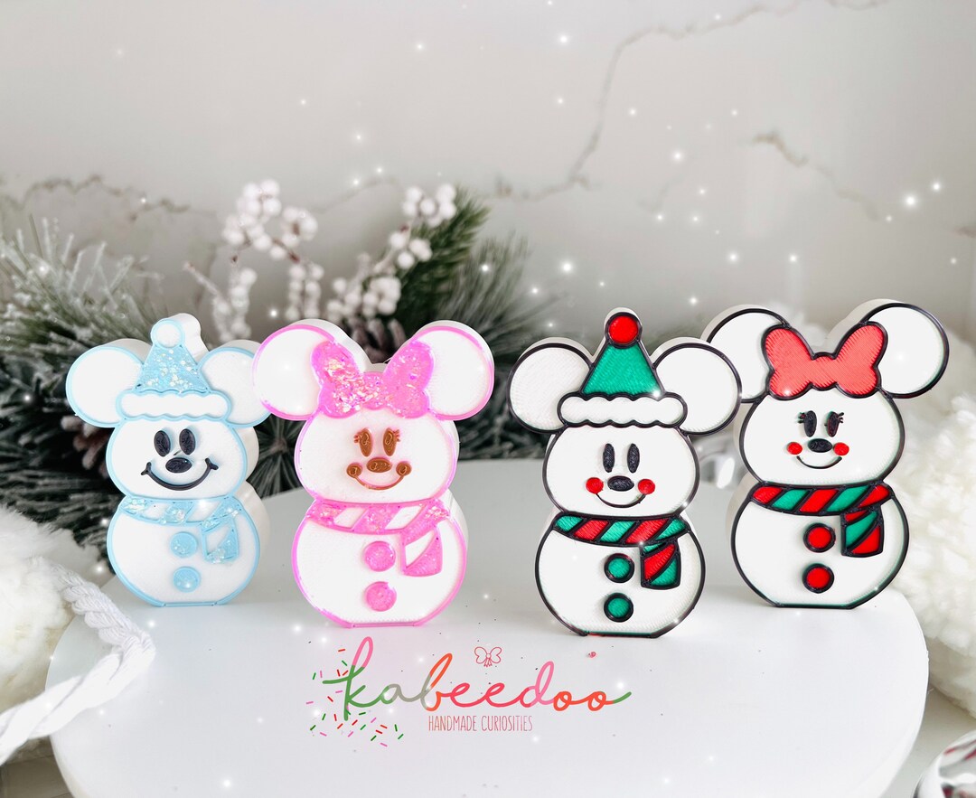 Mickey and Minnie Snowman Family Christmas and Winter Decoration ...