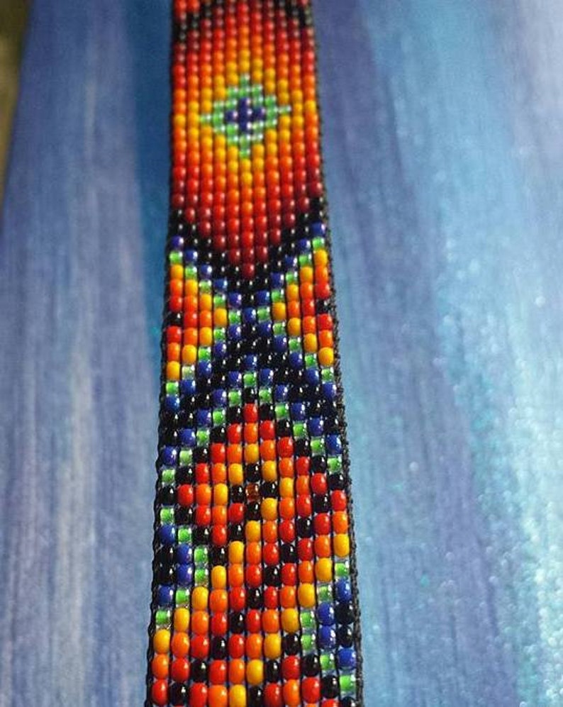 Violet Flame Hatband Handwoven Beaded Fire Band Sacred Native Tribal ...