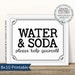 Printable Water and Soda Sign, Open House Sign, Wedding Sign, Drink ...