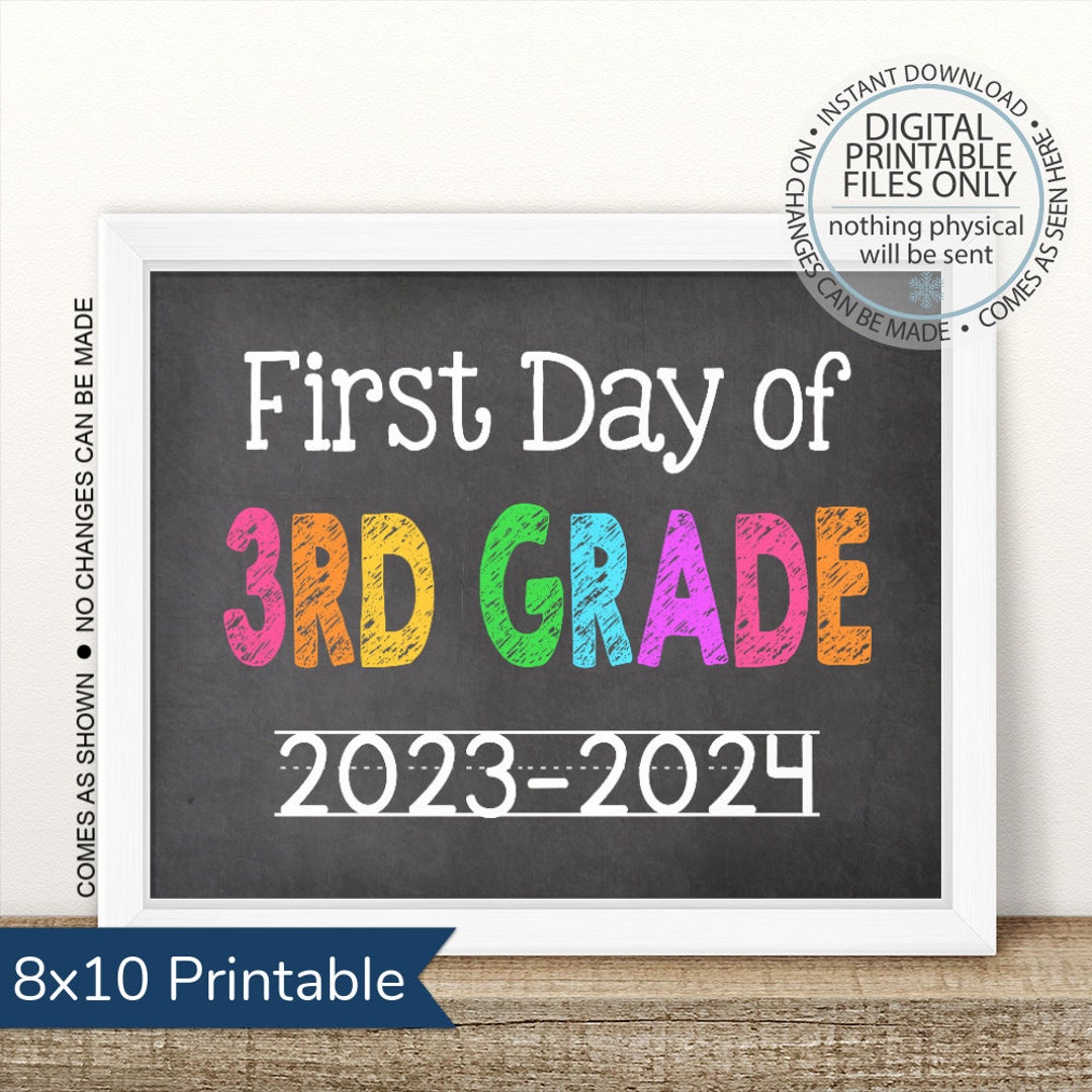 First Day of Third Grade 2023-2024 First Day of School - Etsy