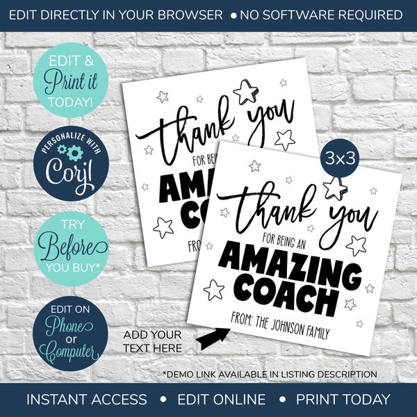 Coach Thank You - Etsy